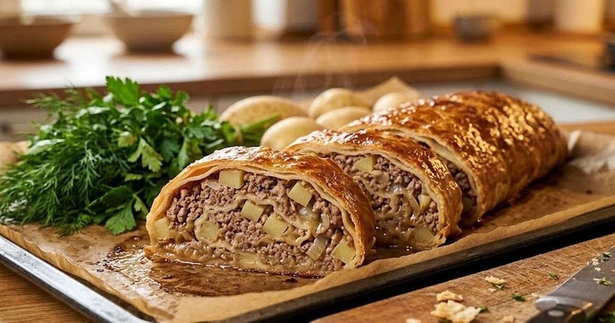 Вкуснее горы пирожков! Рецепт мясного рулета на заварном тесте за 5 ...
